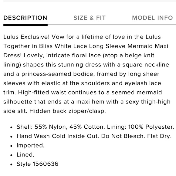 Lulus | Dresses | Lulus Wedding Dress Together In Bliss White Lace Long ...